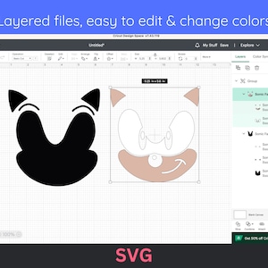 Sonic Face Layered SVG: Game Cut File (digital Download) - Etsy