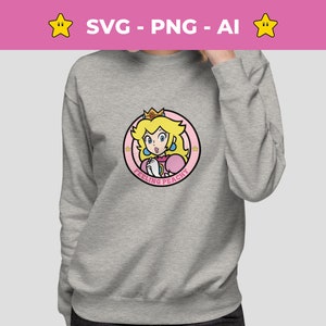Princess Peach SVG Logo Super Mario PNG Feeling Peachy Quote Vinyl ...