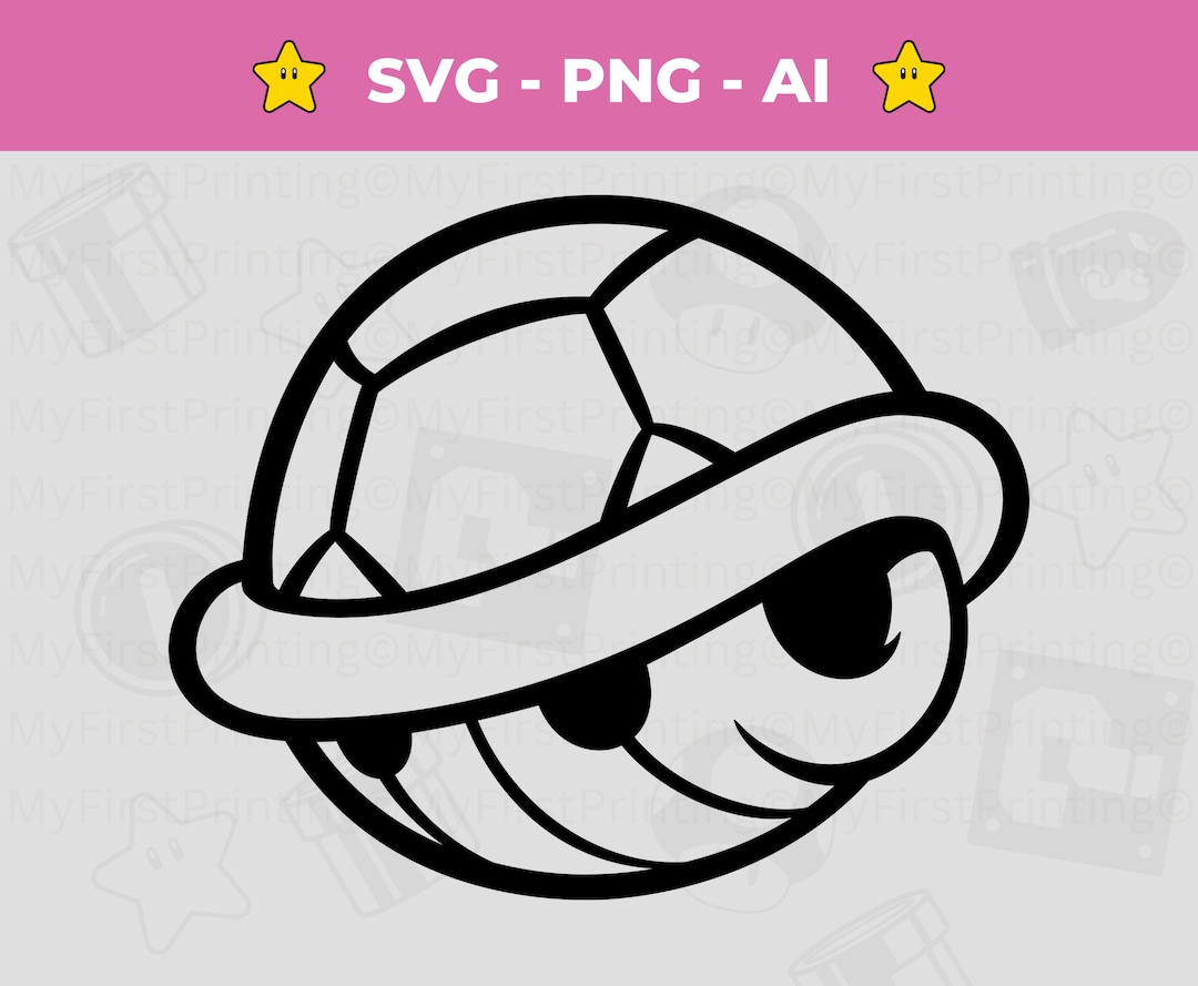 Super Mario Shell SVG Cut File PNG - Koopa Turtle Shell From Mario ...