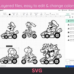Mario Kart SVG Bundle: Super Mario Characters Cut Files (digital ...