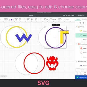Bowser, Wario & Waluigi Logo SVG - Mario SVG Instant Download for ...
