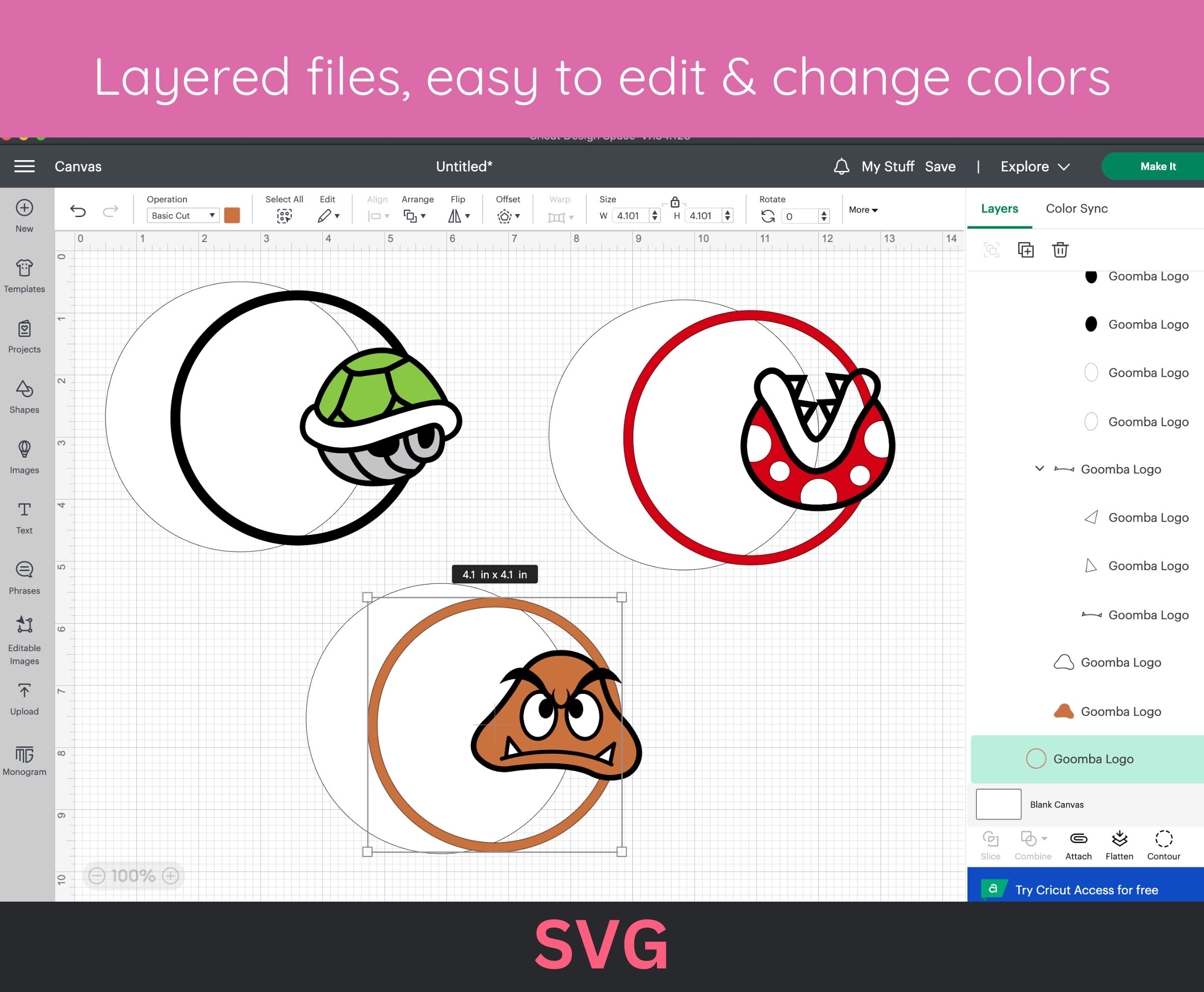 Super Mario Enemies SVG: Goomba & Koopa Shells (digital Download) - Etsy