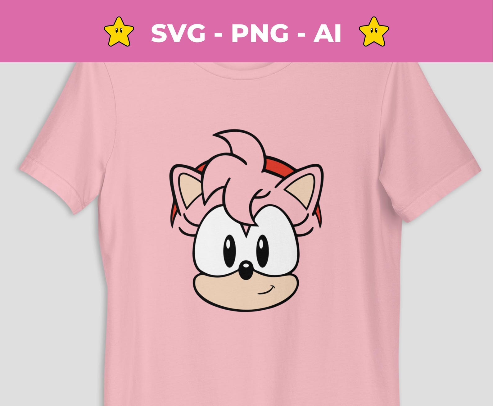 Amy Rose Face SVG: Sonic Game Cut File (digital Download) - Etsy
