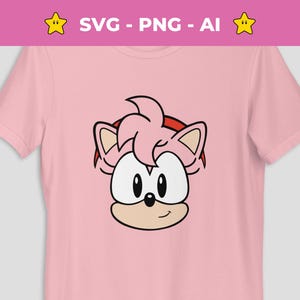 Cara de Amy Rose SVG: Archivo de corte del juego Sonic (Descarga ...