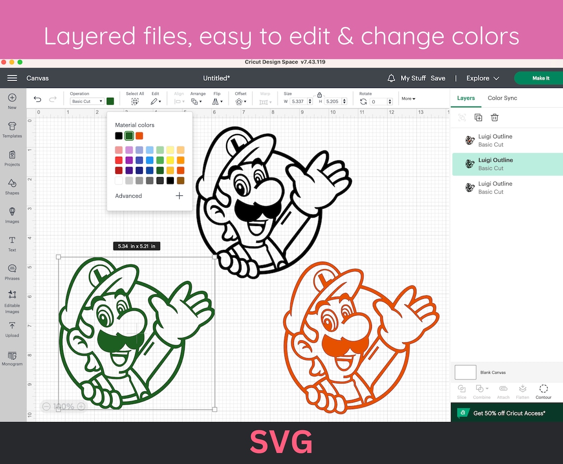 Luigi Outline SVG Perfect for Creative Crafts Super Mario - Etsy Australia