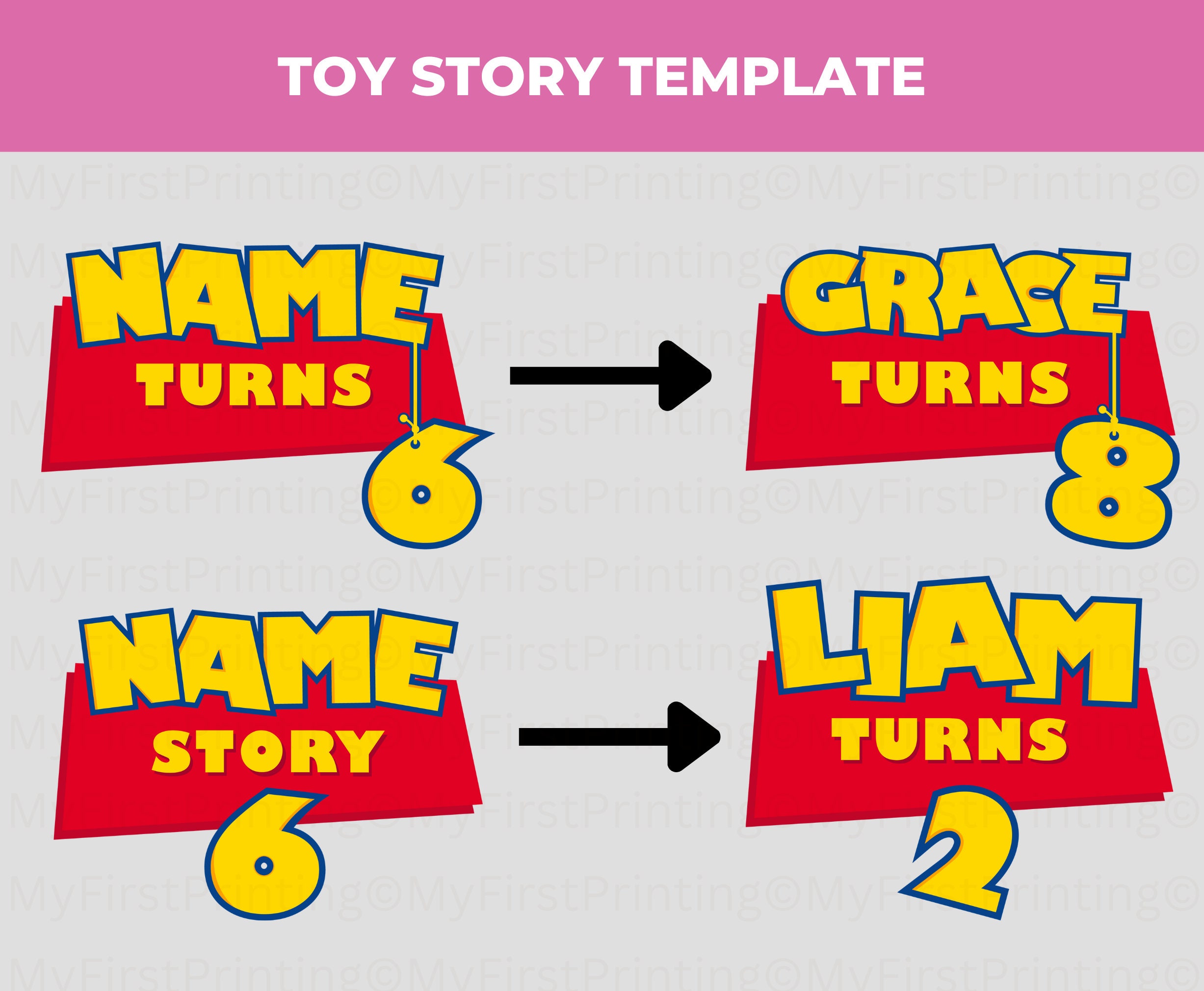 Custom Toy Story Birthday Logo: Cake Topper File (digital Download) - Etsy