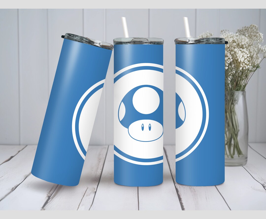 Blue Toad Logo PNG Tumbler Wrap, Instant Download, Mushroom Super Mario ...