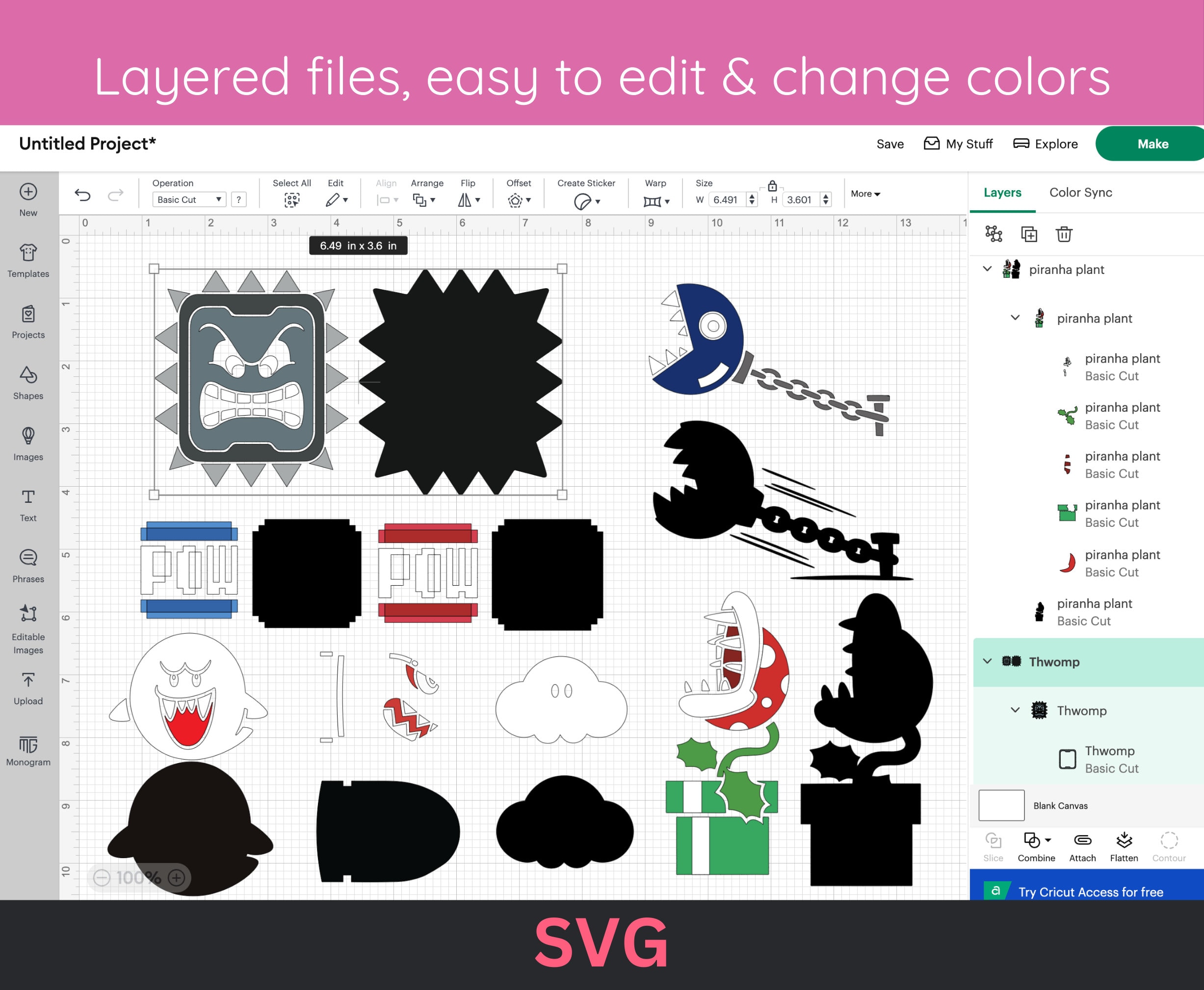 Mario Characters SVG Bundle: 8 PNG Game Icons, Pow Box Svg, Boo Svg ...