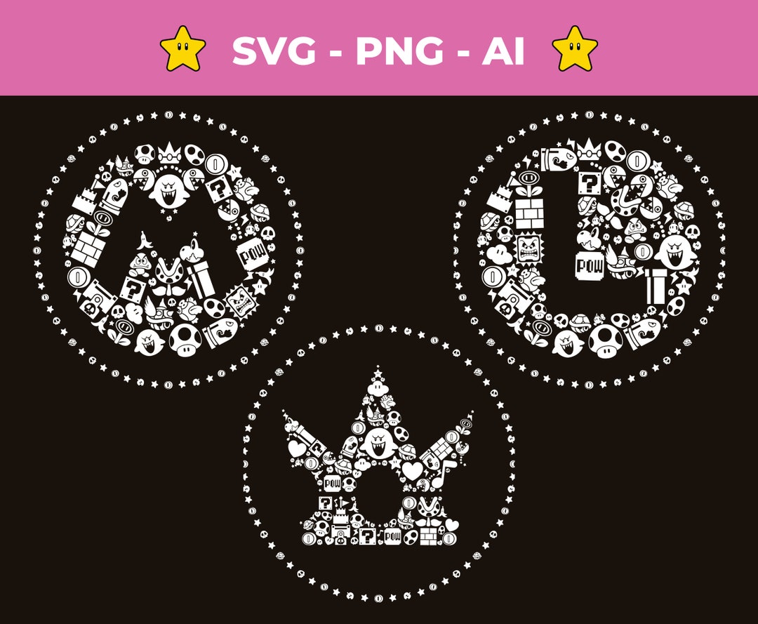 Mario SVG Logo Pack for Crafting - Super Mario Bros Character SVG for ...