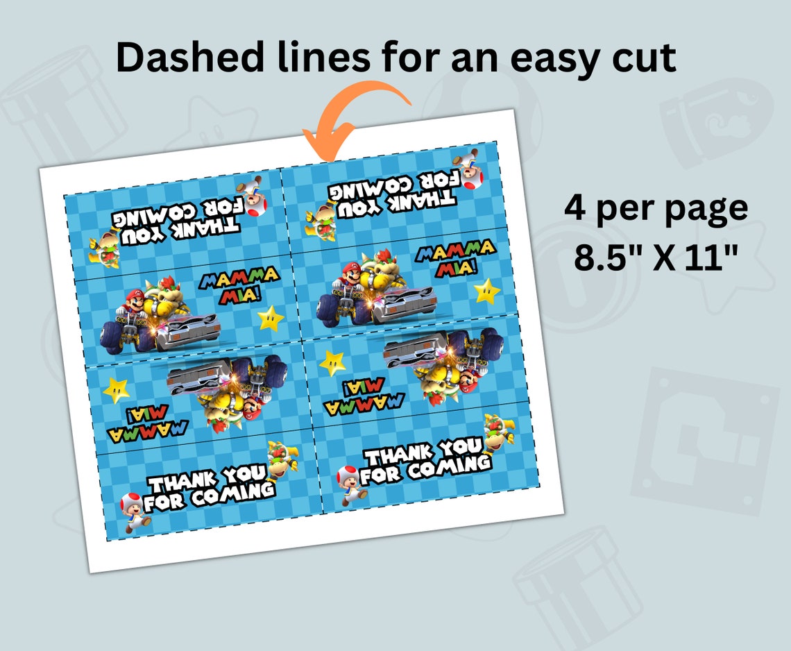 Printable Mario Party Treat Bag Label: Birthday Favor (digital Download ...