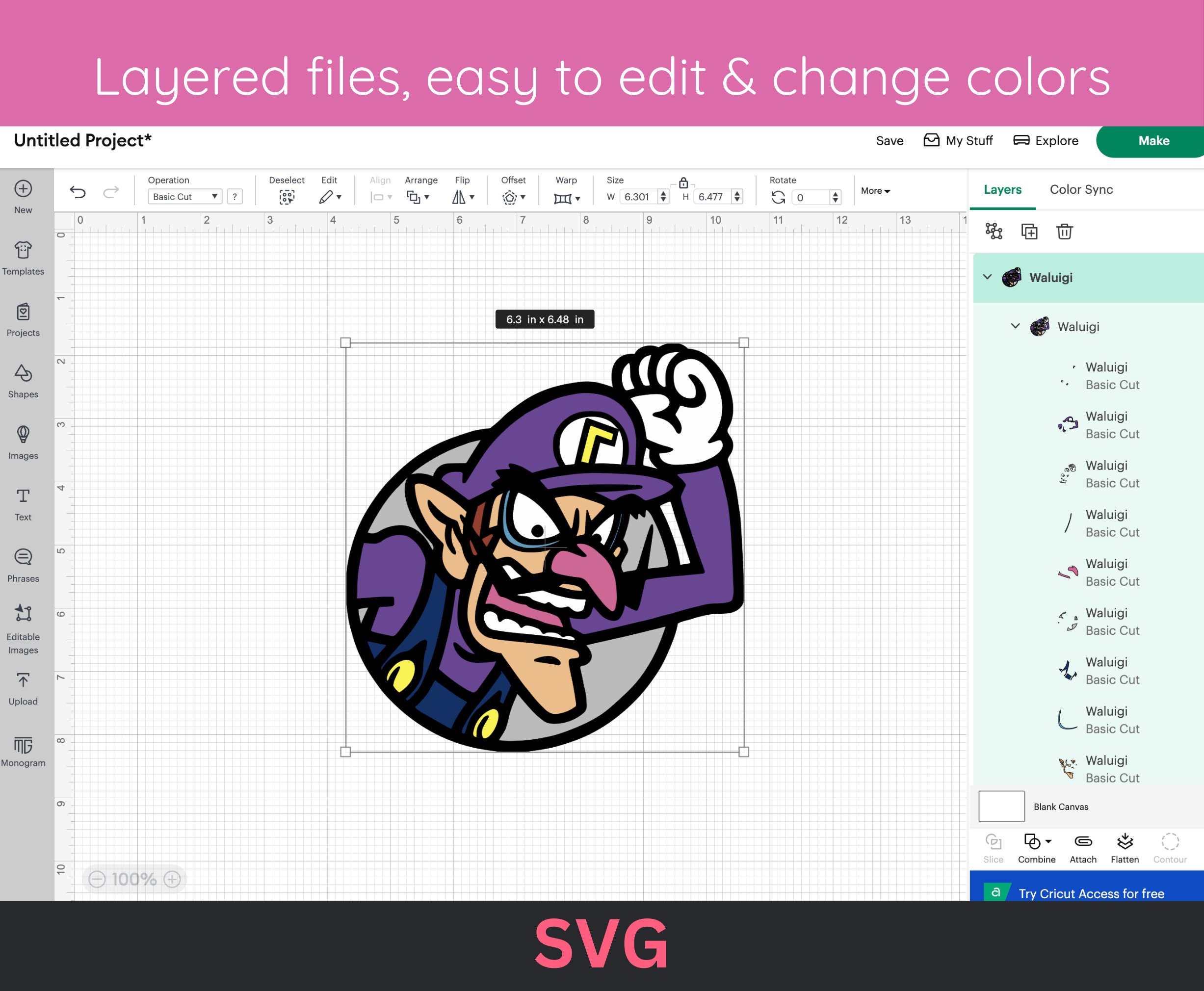 Waluigi SVG: Mario Character Cut File (digital Download) - Etsy