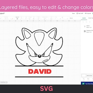 Shadow SVG Template: Sonic Game Cut File, Cricut & Silhouette (digital ...
