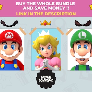 Printable Pin the Moustache on Mario Game for Kids - Interactive Party ...