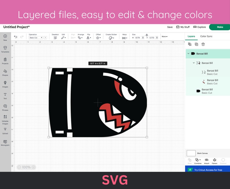 Banzai Bill SVG: Super Mario Game Cut File (digital Download) - Etsy ...