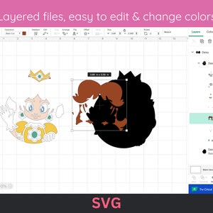 Princess Daisy SVG, Instant Download, Super Mario Svg, Mario Brothers ...