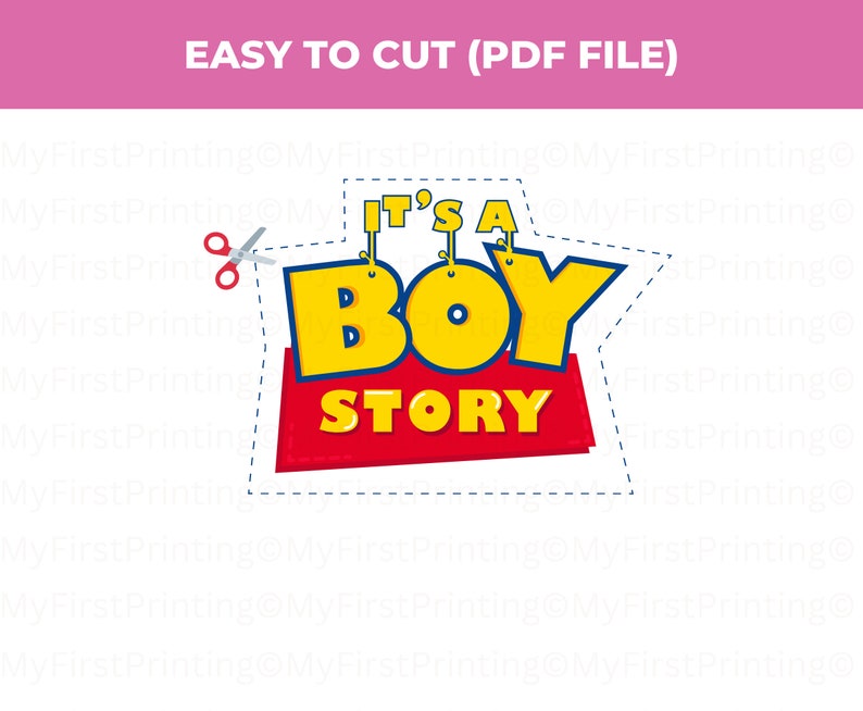 Toy Story It's a Boy Cake Topper: Birthday Party Sign (digital Download ...
