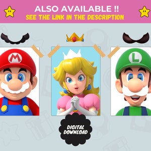 Mario Photo Booth Props, Instant Download, Birthday Party Decor, Super ...