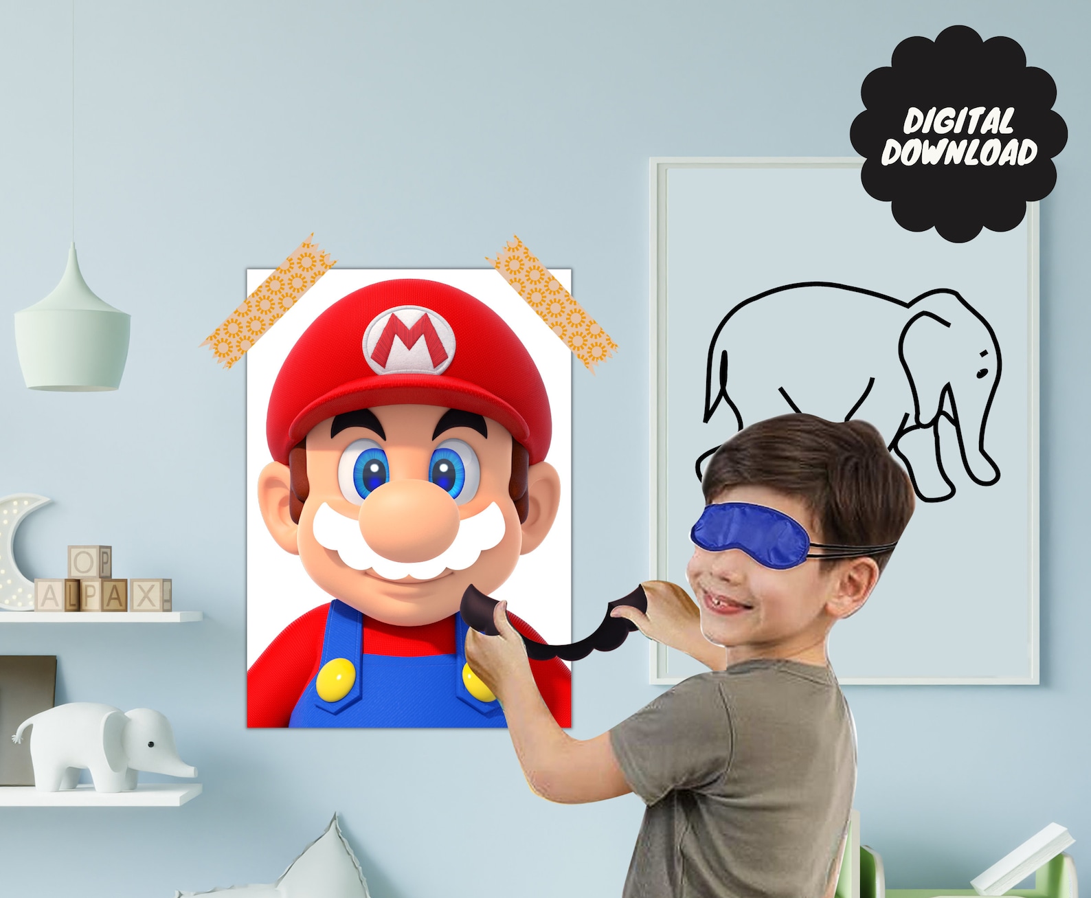 Digital Mario Activities Pack for Kids Printable Pin the - Etsy