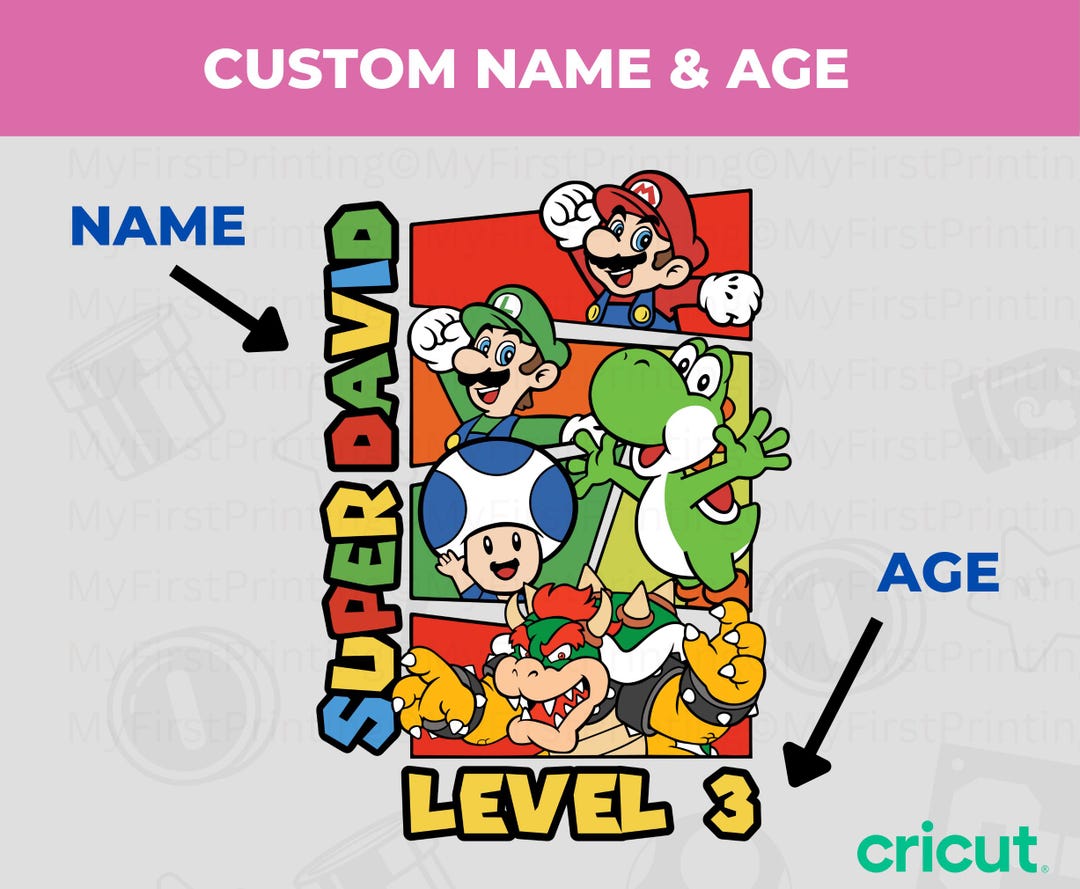 Custom Super Mario Party SVG PNG, Digital T-shirt Birthday Design With ...