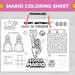 Personalized Mario Birthday Coloring Sheet Custom Printable Activity ...