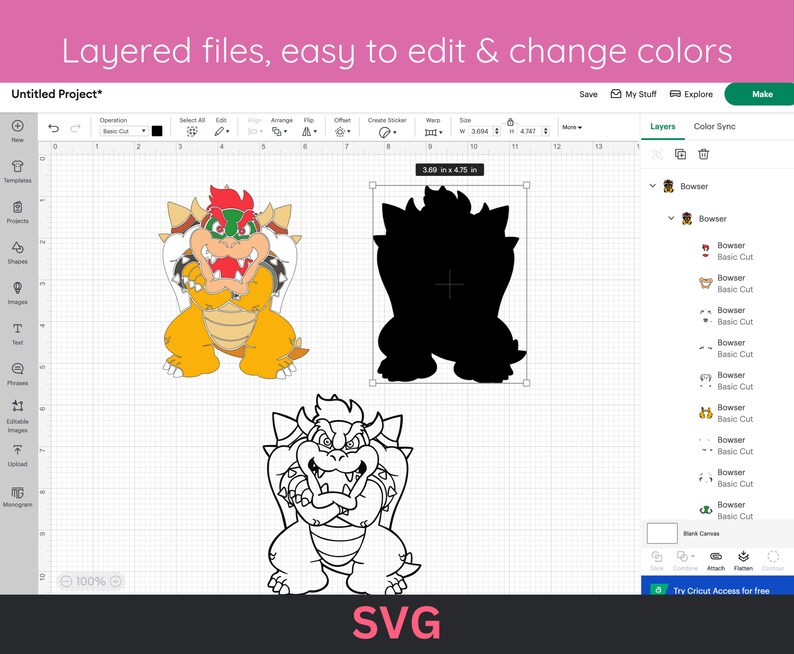Bowser SVG: Super Mario Bros. Vector Cut File (digital Download) - Etsy ...