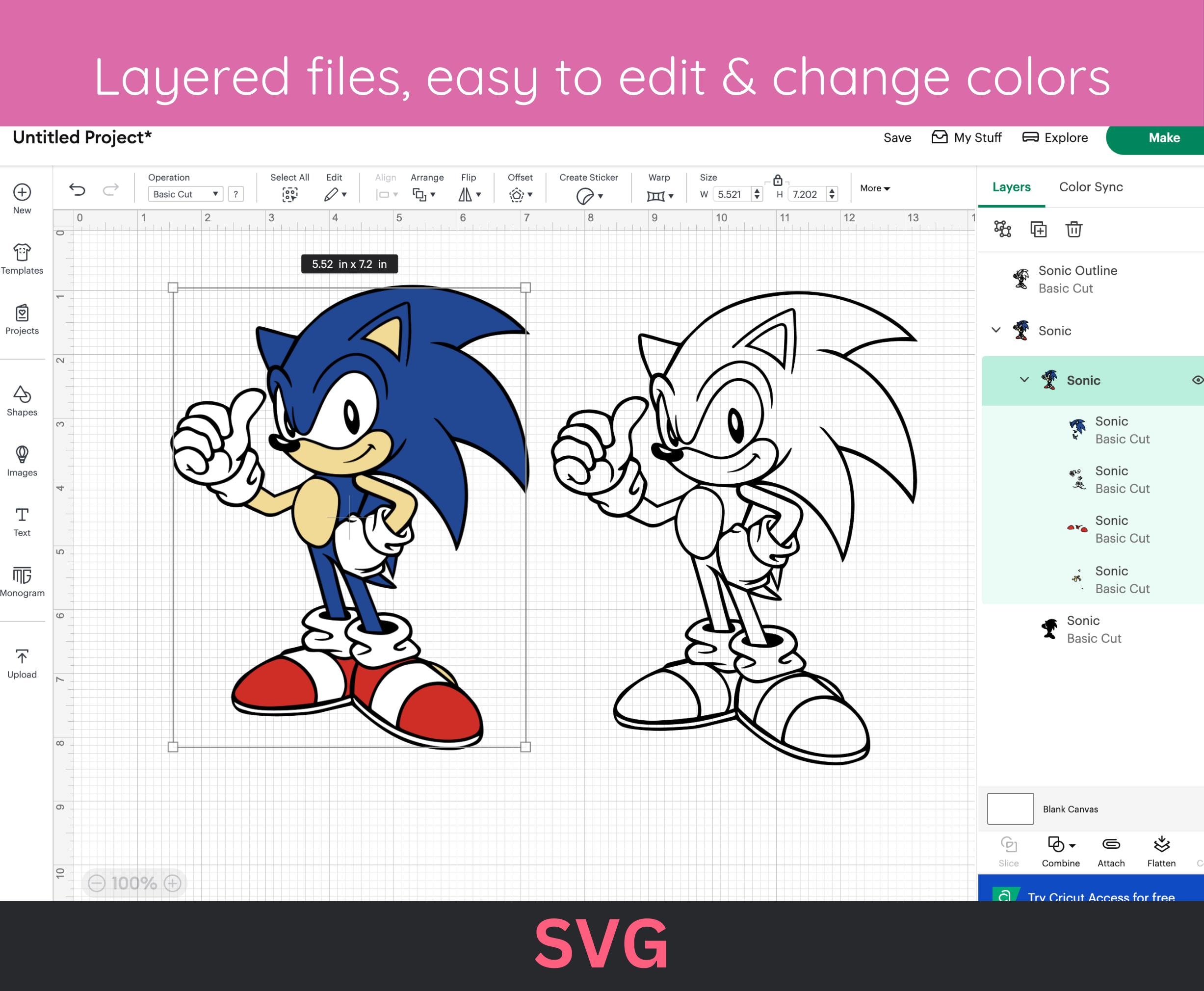 Sonic the Hedgehog SVG PNG: Layered Game Cut File (digital Download) - Etsy