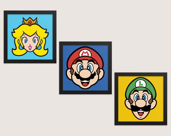 Super Mario Bros cartel impresiones digitales Imprimible arte de pared ...
