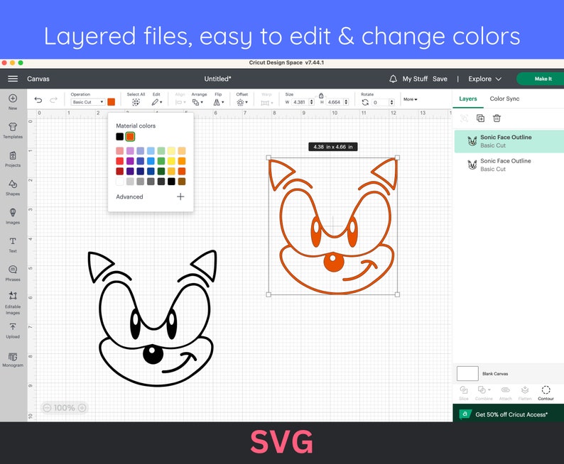 Sonic Face Layered SVG Craft Sonic-inspired Masterpieces - Etsy UK