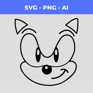 Sonic Face Layered SVG: Game Cut File (digital Download) - Etsy