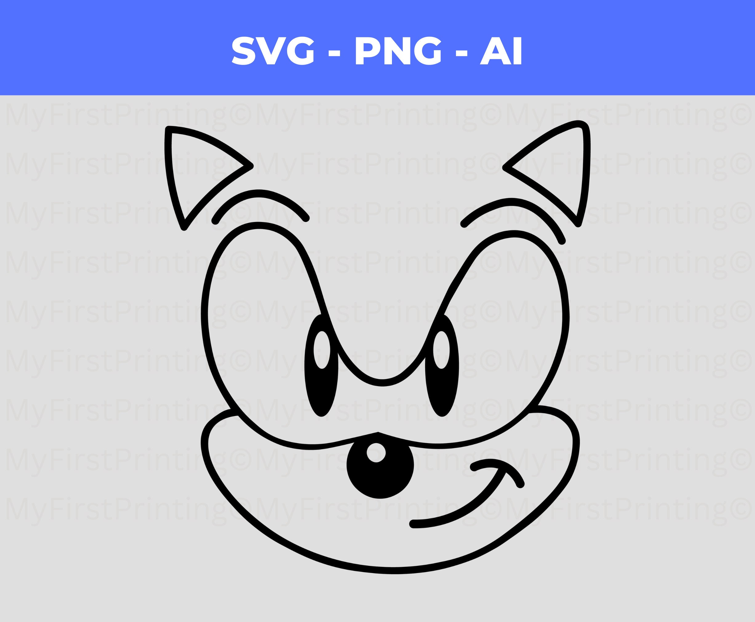 Sonic Face Layered SVG Craft Sonic-inspired Masterpieces - Etsy UK