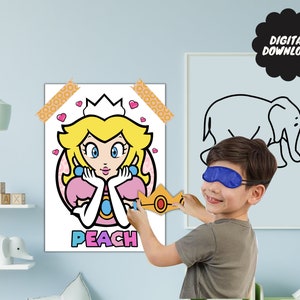 Digital Pin the Crown on Princess Peach Activity Game - Super Mario ...