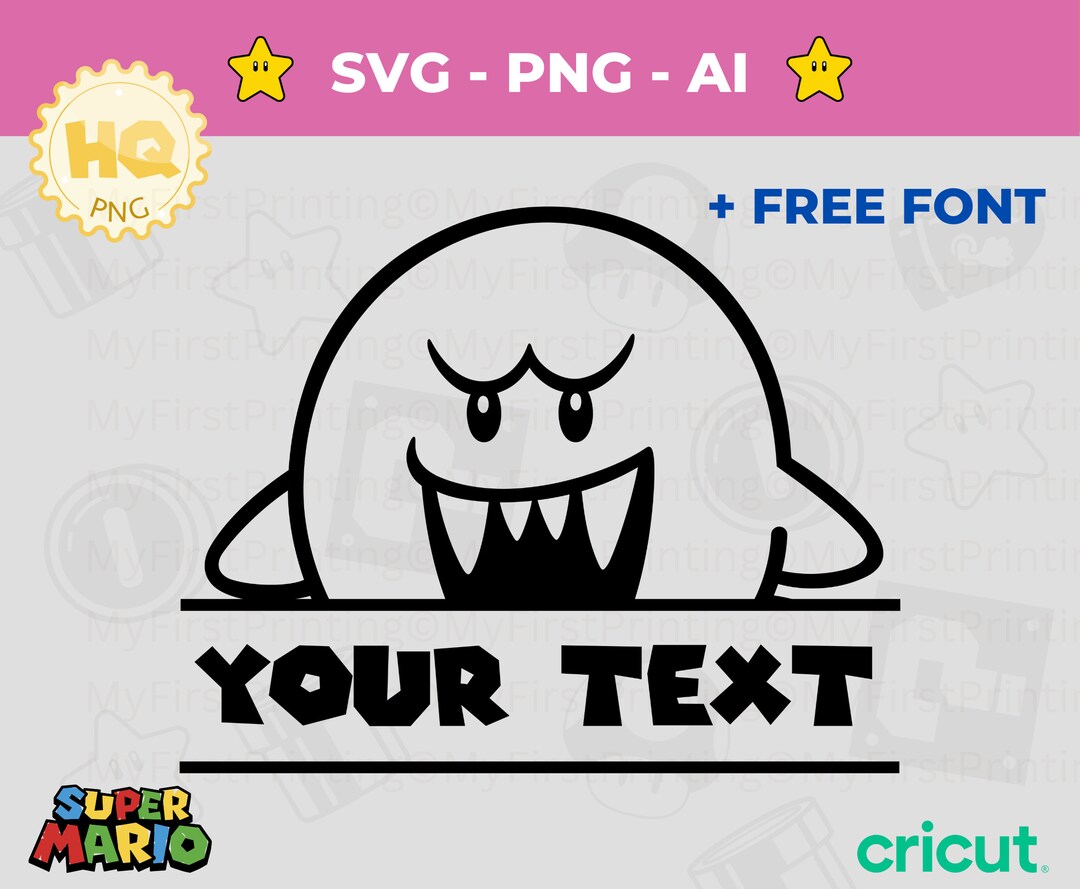 Boo Template SVG PNG – Digital Text Vector Cut File - Custom Name ...