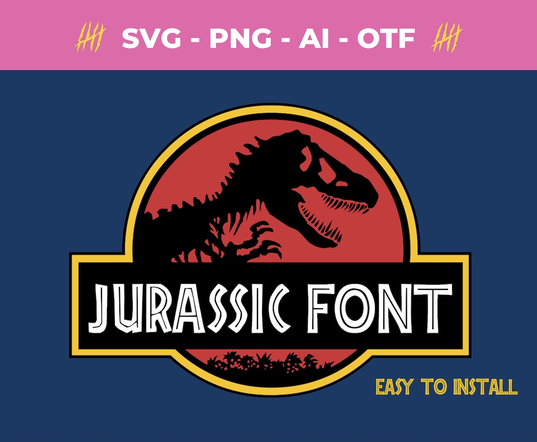 Jurassic Park Font TTF Install Dinosaur Alphabet Letters and Numbers ...