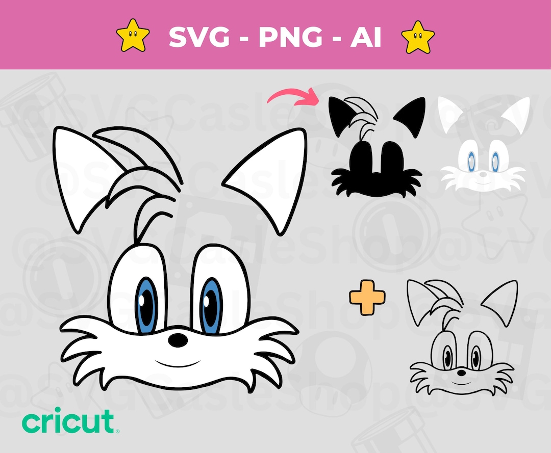 Tails Face Layered SVG: Sonic Game Cut File (digital Download) - Etsy