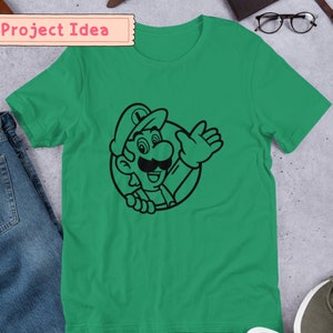 Luigi Outline SVG - Perfect for Creative Crafts - Super Mario PNG ...