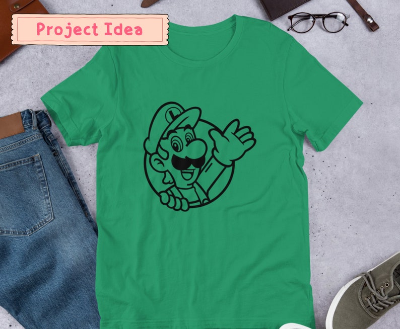 Luigi Outline SVG Perfect for Creative Crafts Super Mario - Etsy Australia