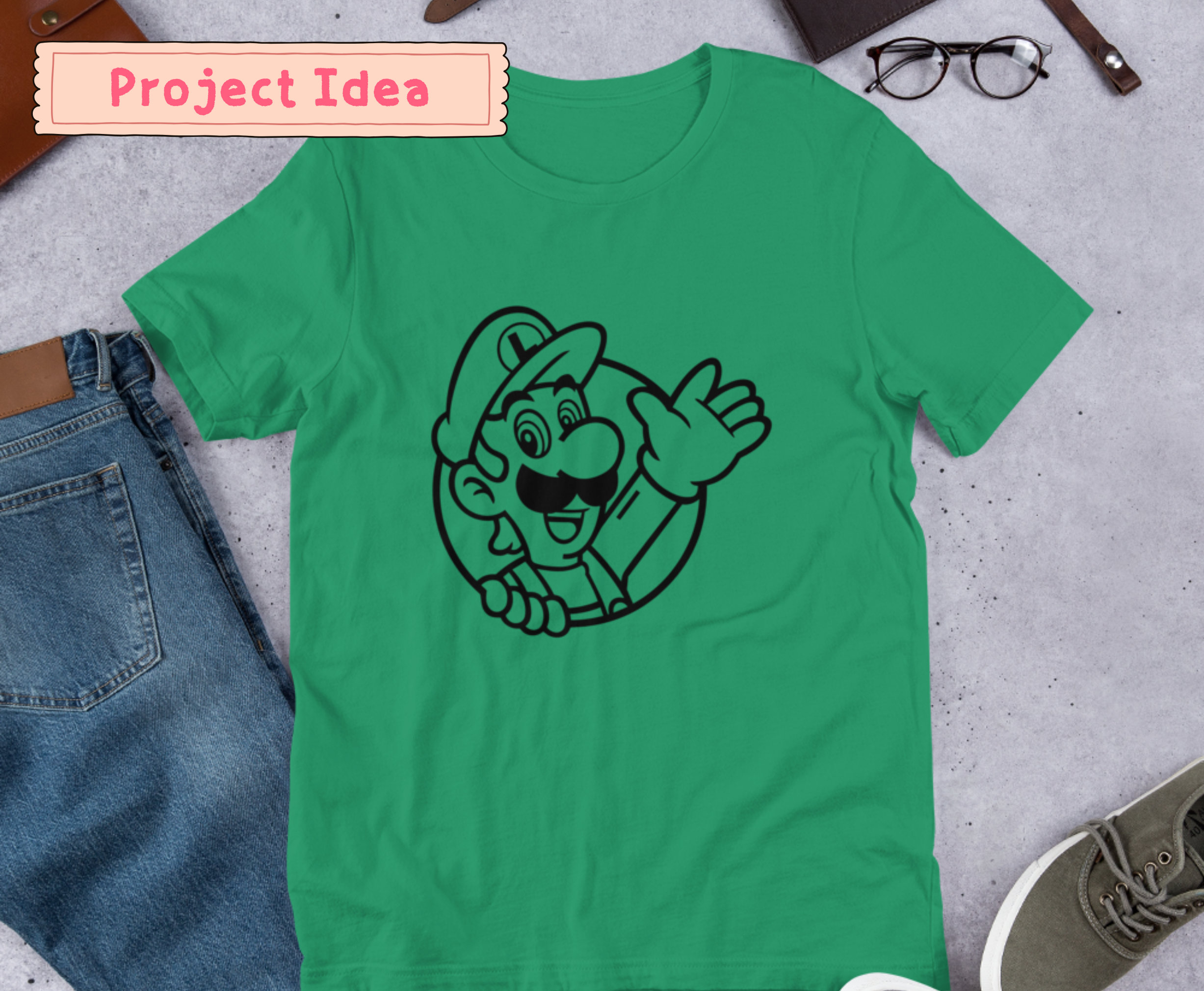 Luigi Outline SVG Perfect for Creative Crafts Super Mario - Etsy Australia