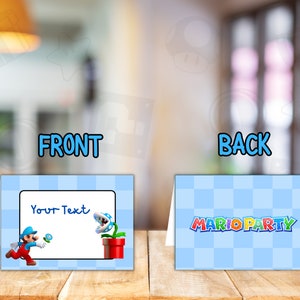 Printable Mario Party Food Label - Editable on Canva - Super Mario Food ...