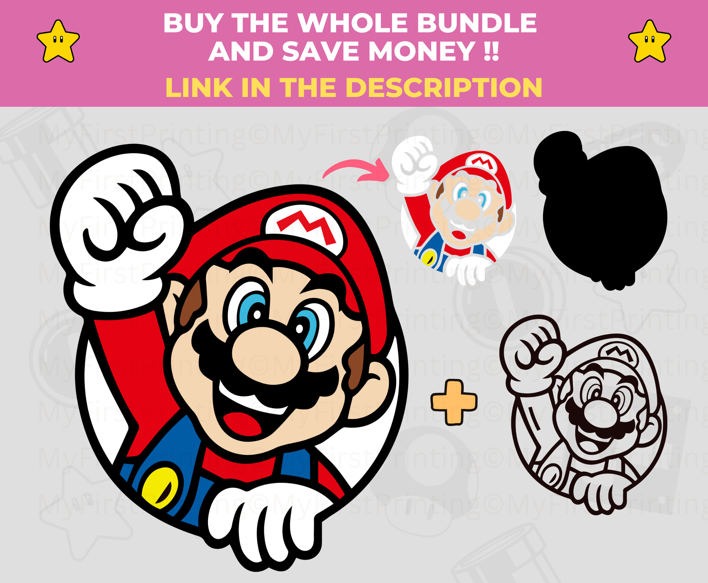 Mario SVG Cut File Instant Download Super Mario PNG Mario - Etsy Australia