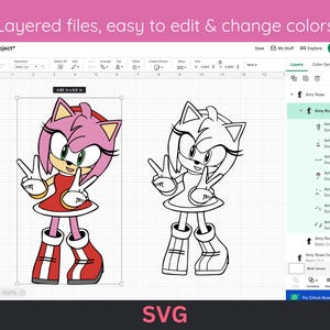 Amy Rose SVG PNG - Craft Sonic-inspired Masterpieces - Sonic Game Cut ...