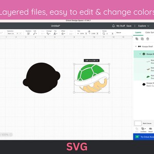 Digital Mario Koopa Shell Vector Cut File - Craft Adventurous Project ...