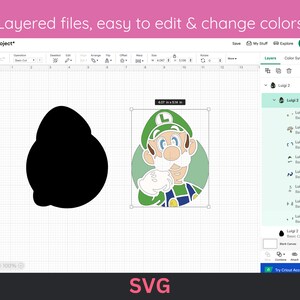 Luigi SVG: Super Mario Bros Vector Cut File (digital Download) - Etsy