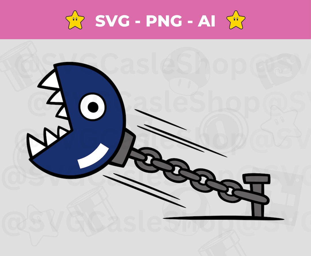 Mario SVG CHAIN CHOMP, Ready-to-print Cricut and Png Files, Printable ...