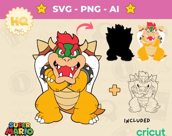 Bowser Svg, Super Mario Svg, Cut Files for Cricut, Png - Etsy