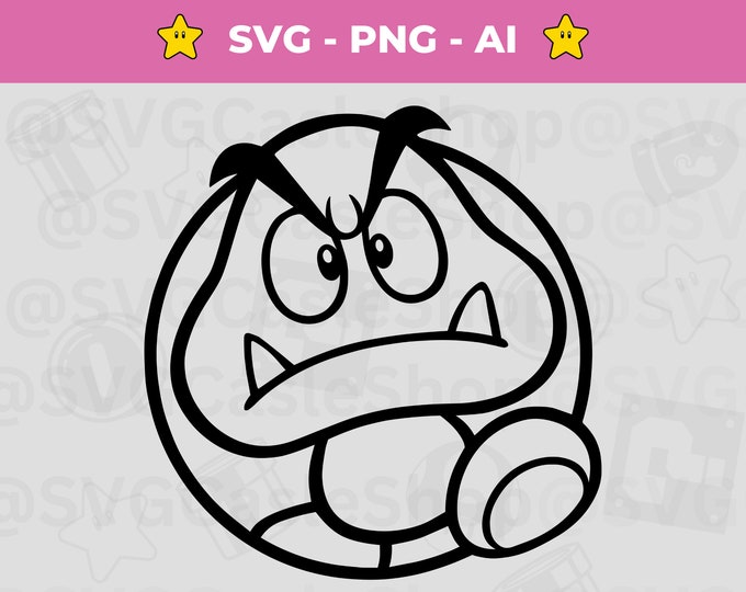Goomba Mario SVG for Craft Machines Cricut Cameo Silhouette - Etsy Canada