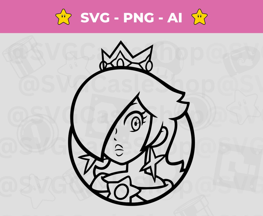 Princess Rosalina Outline SVG: Mario Game Cut File (digital Download ...