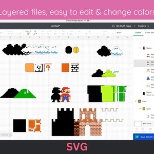 Retro Mario Scene SVG: 12 Vector Cut Files (digital Download) - Etsy
