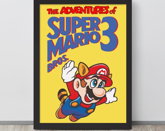 Super Mario Bros cartel impresiones digitales Imprimible arte de pared ...