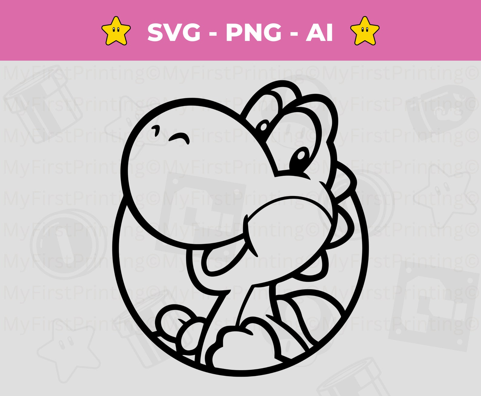Mario Yoshi SVG PNG Vector Instant Download Layered Files Mario Game ...