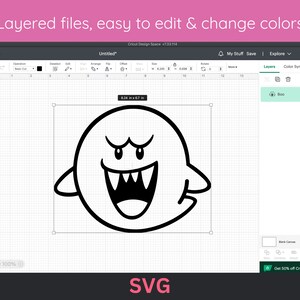Super Mario Ghost SVG - Boo SVG - Instant Download for Nintendo Fans ...